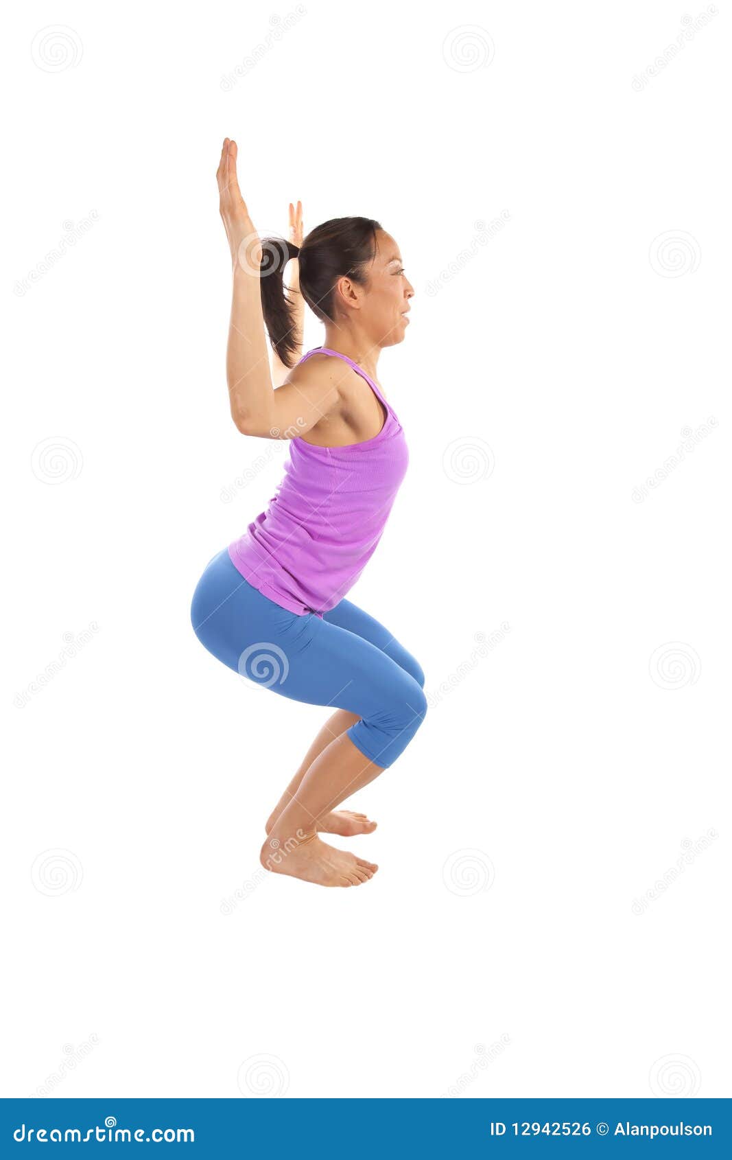 Squat yoga stock photo. Image of relax, japanese, exercise - 12942526