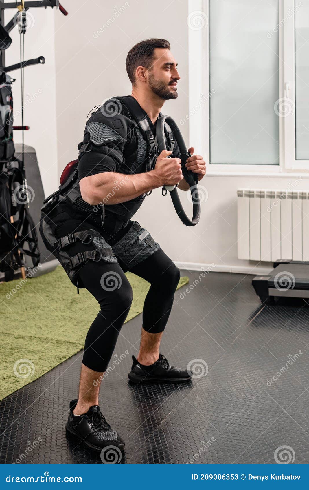 Squating with Resistance Ring Stock Image - Image of exercise, circle ...