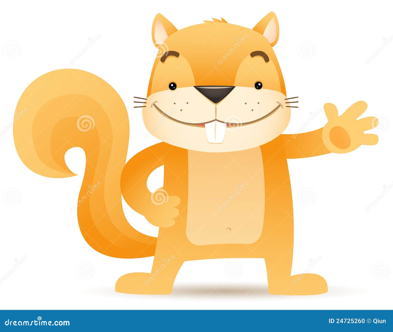 Sque the Squirrel Waving Hand Stock Illustration - Illustration of hand ...