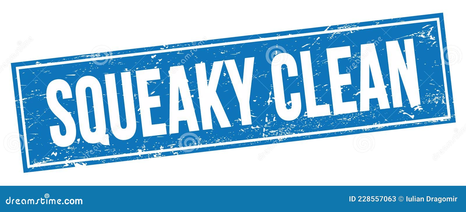 SQUEAKY CLEAN Text on Blue Grungy Rectangle Stamp Stock Illustration ...