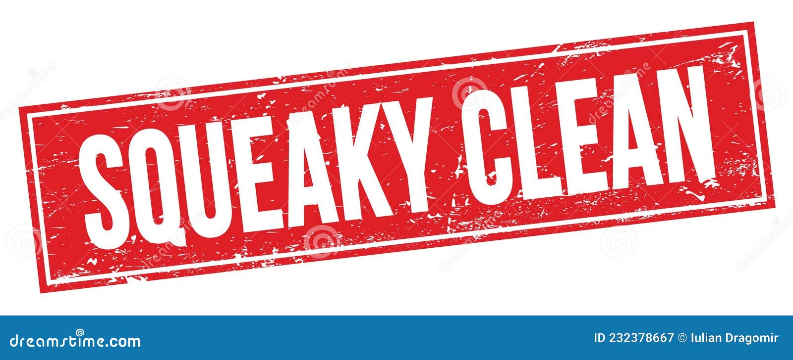 SQUEAKY CLEAN Text on Red Grungy Rectangle Stamp Stock Illustration ...