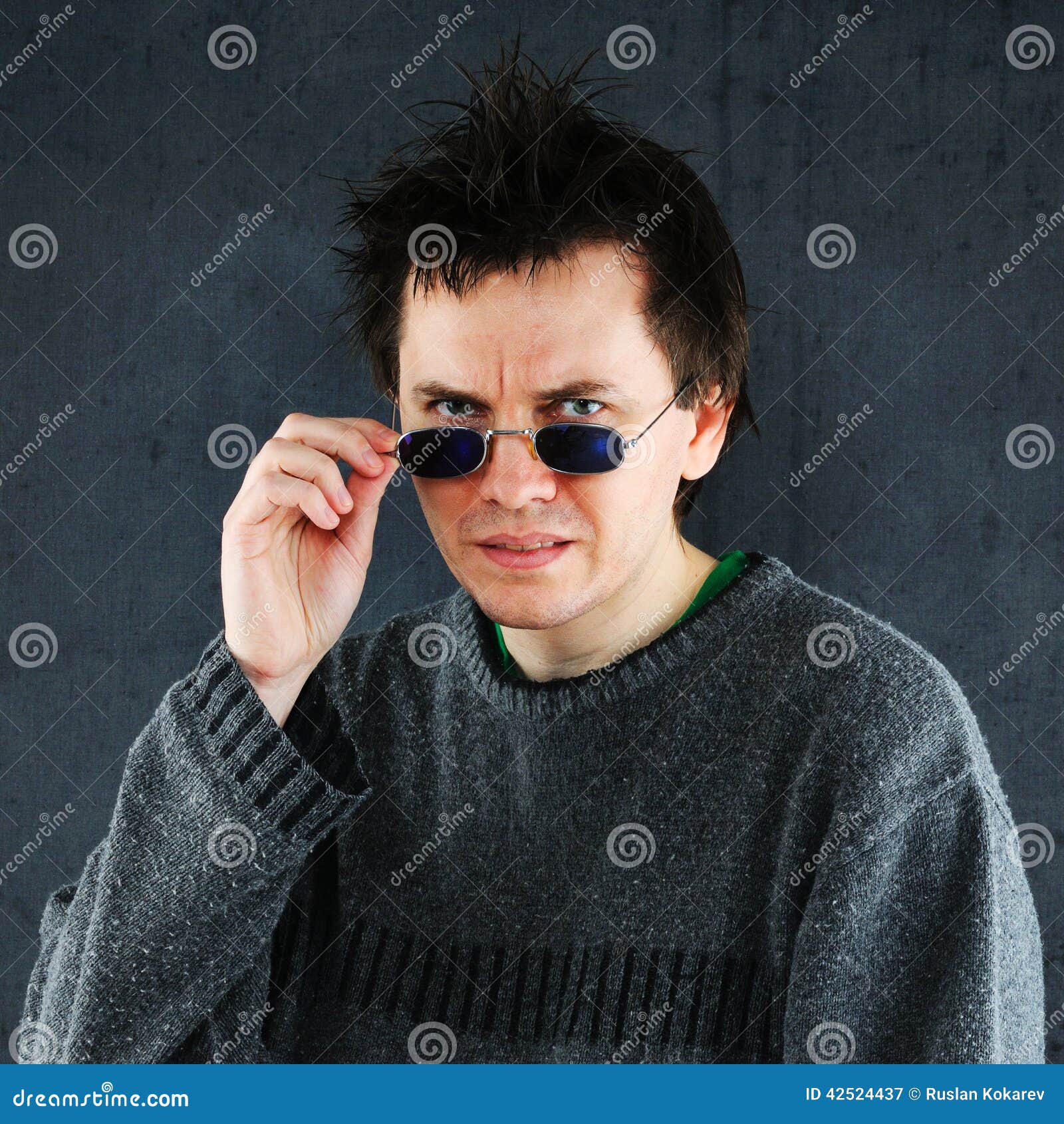 Squeamish man. stock image. Image of sunglasses, looking - 42524437