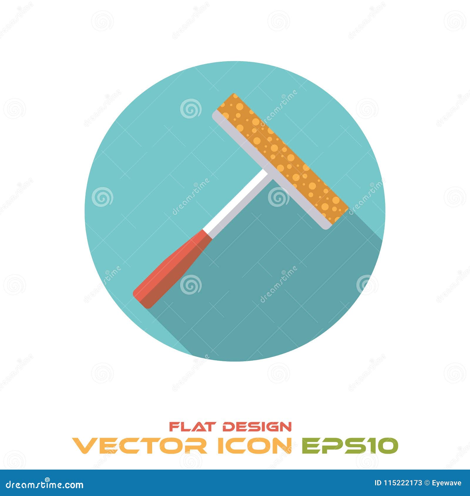 Squeegee Flat Design Long Shadow Icon Stock Vector - Illustration of element, sign: 115222173