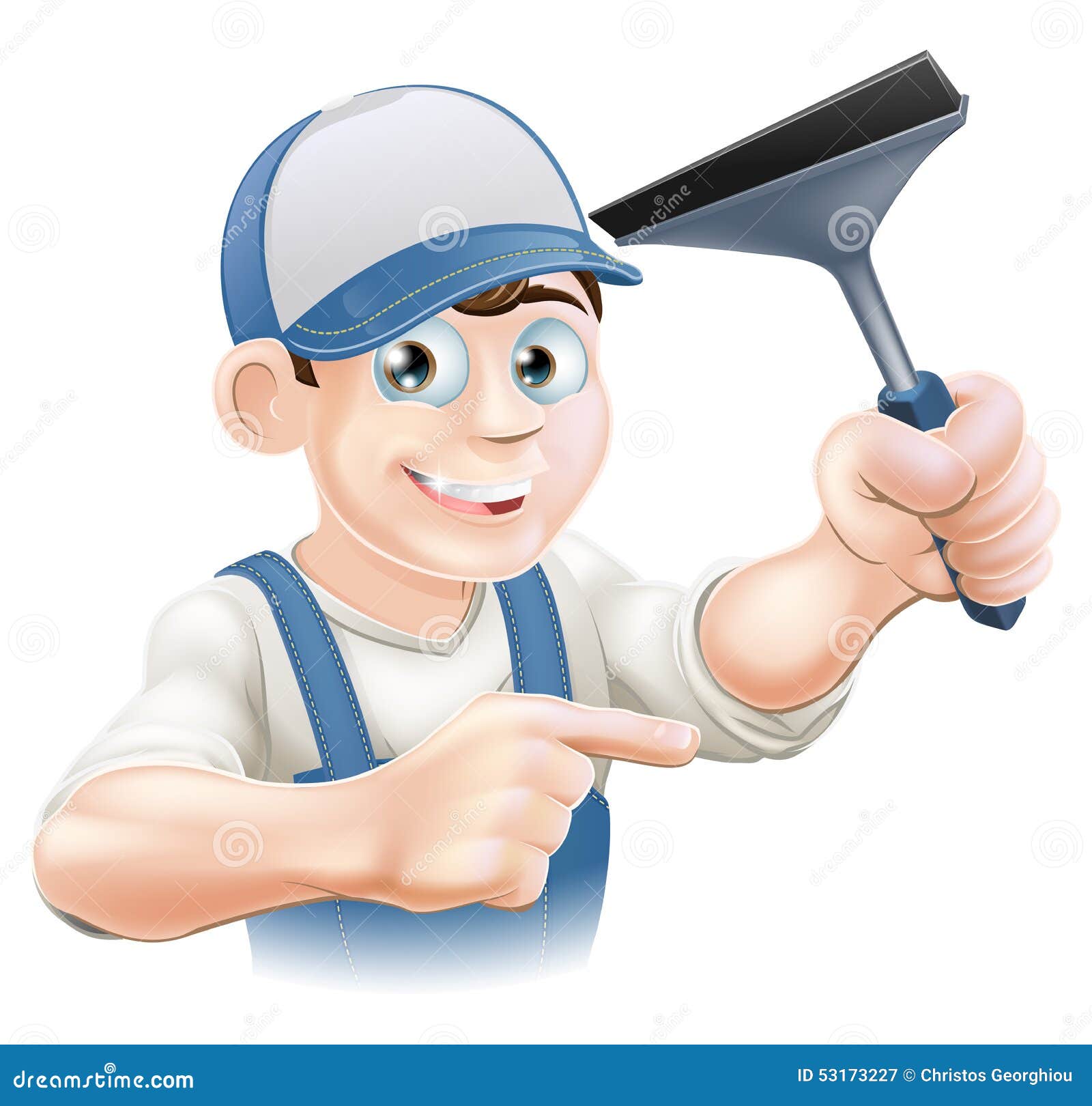 Squeegee Window Cleaner stock vector. Illustration of blue - 53173227