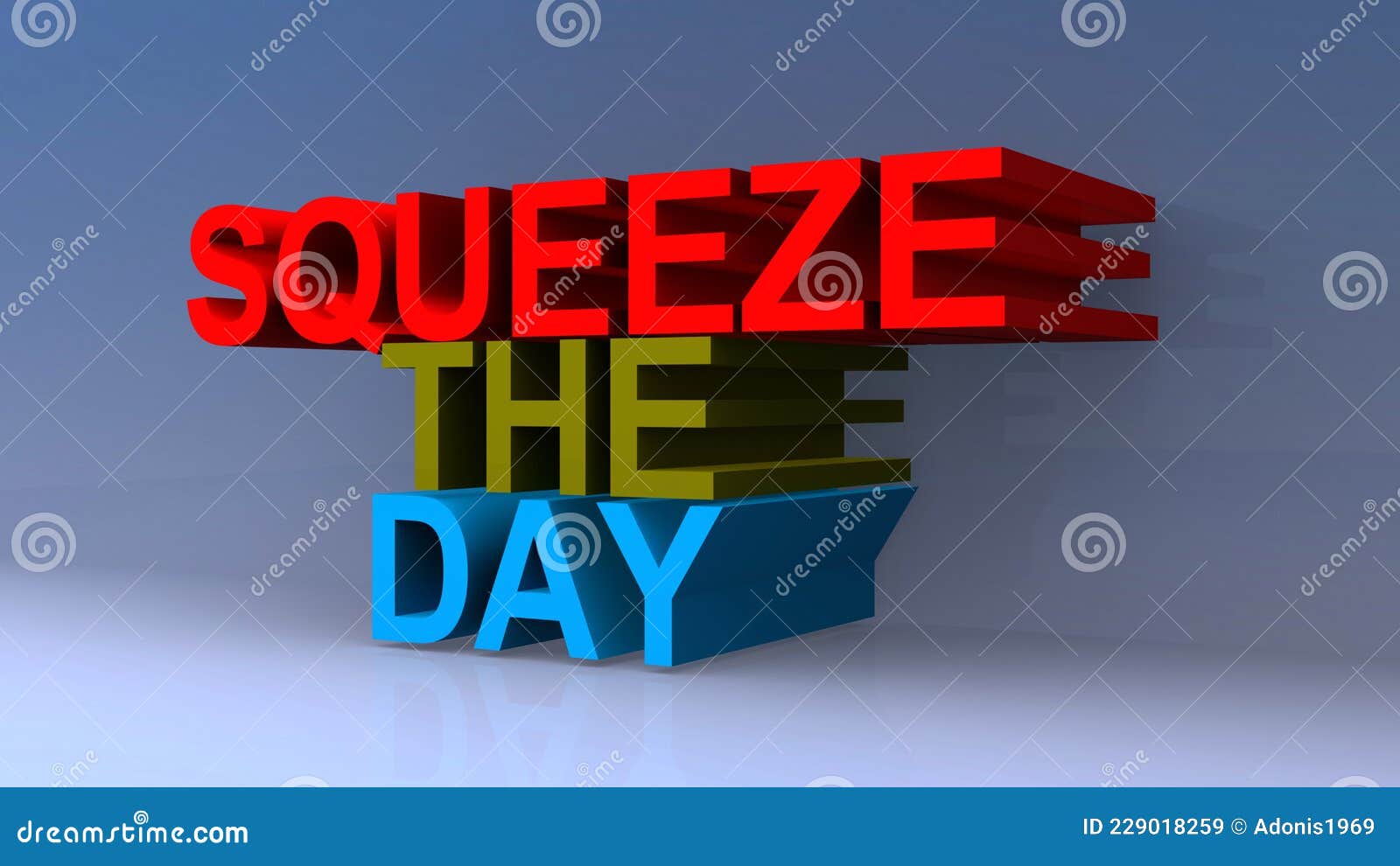 Squeeze the day on blue stock illustration. Illustration of background ...