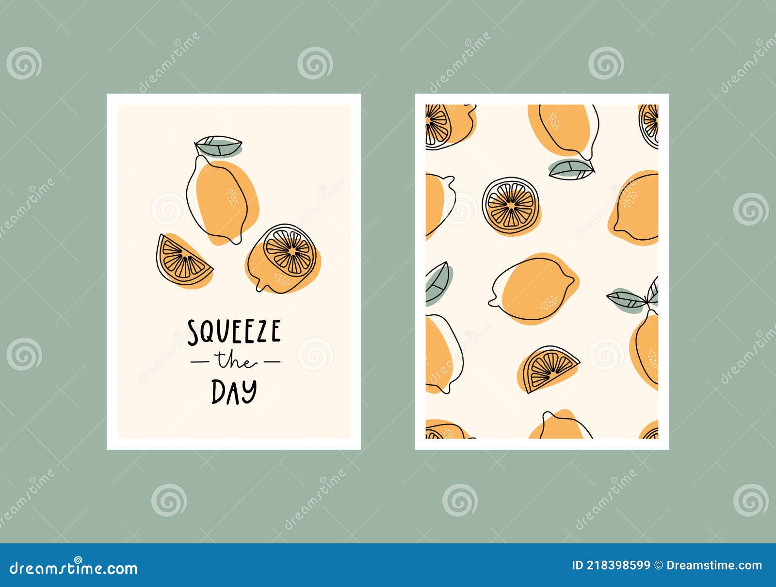 Squeeze the Day. Inspirational Card or Home Decor with Hand Drawn ...