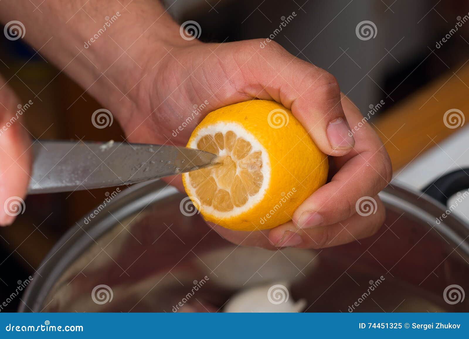 Squeeze Lemon Juice on Hand Stock Image - Image of citron, care: 74451325