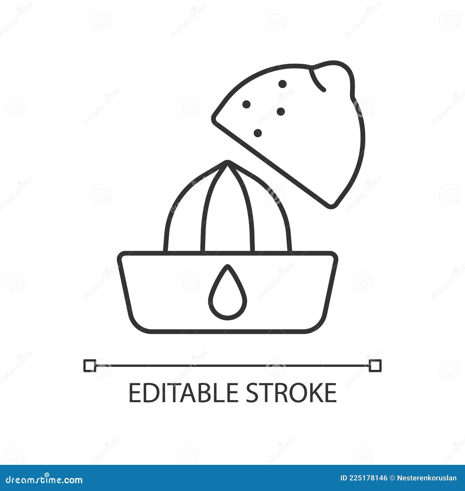 Squeeze lemon linear icon stock vector. Illustration of preparation ...