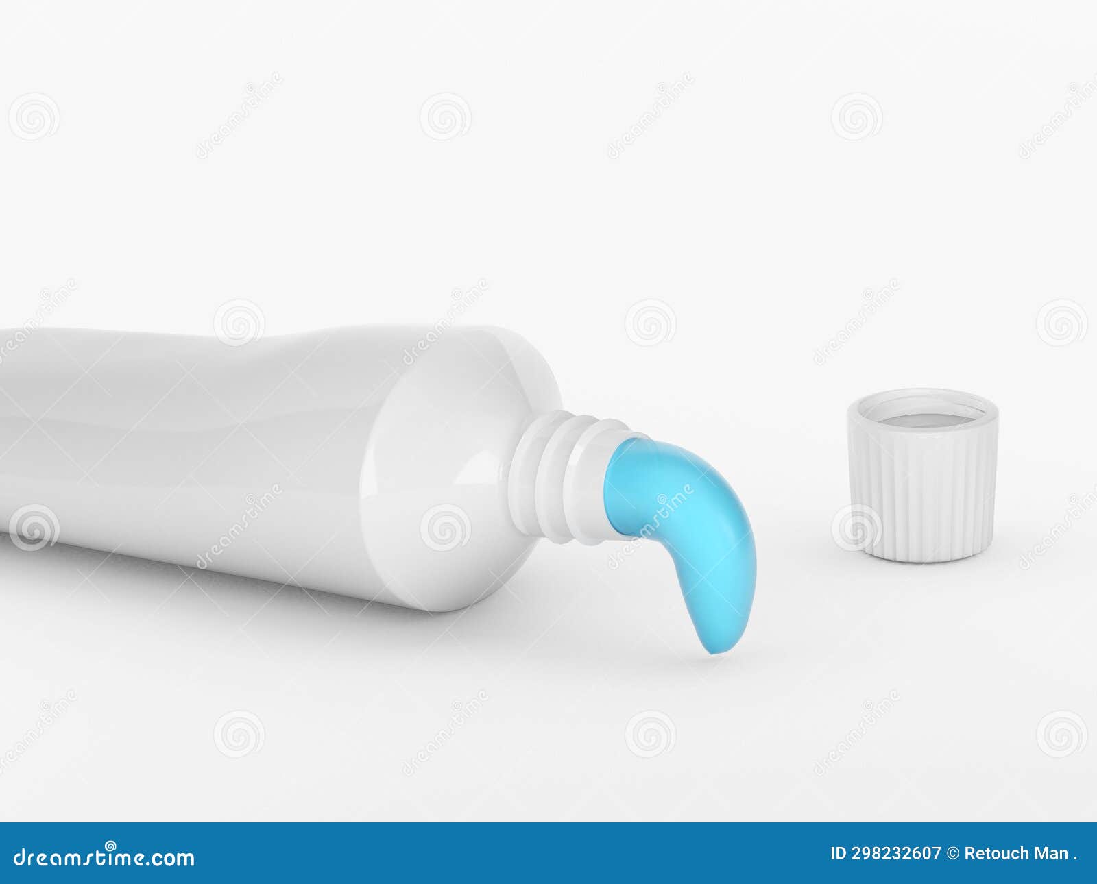 Squeeze Toothpaste Out of a Toothpaste Tube on a White Background Stock ...