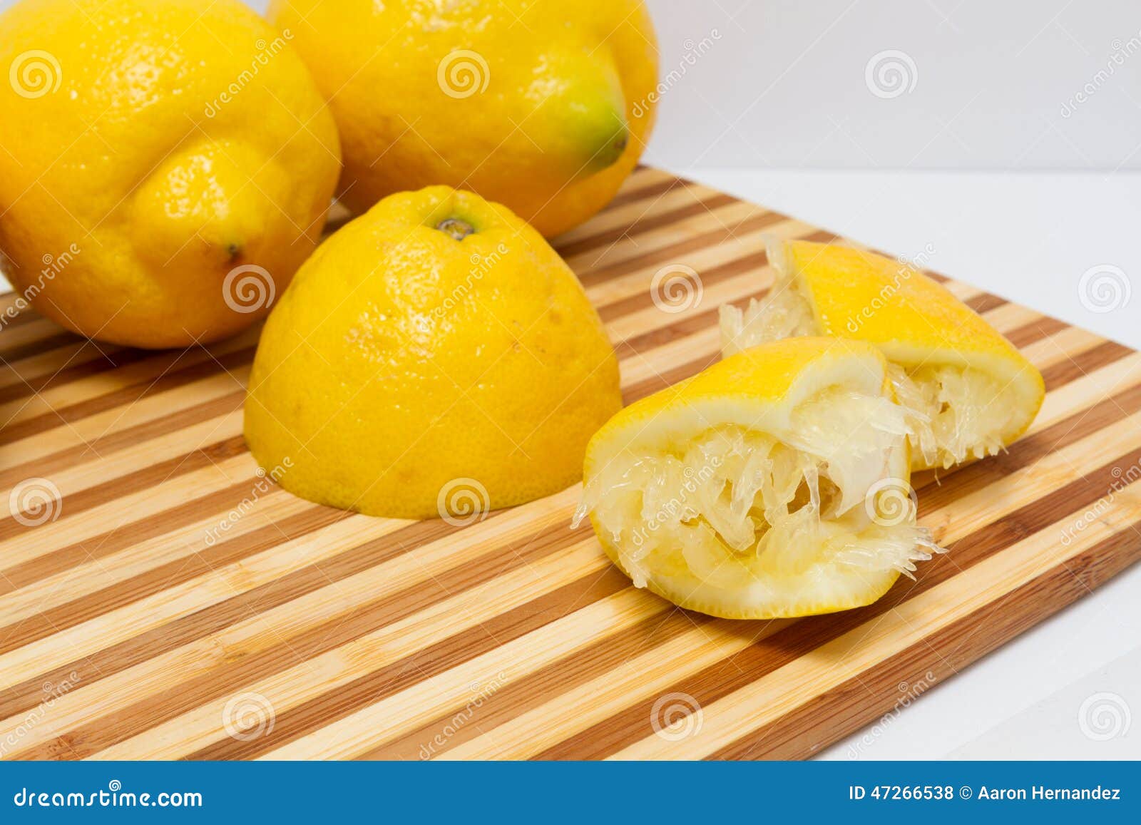 Squeezed Lemons on Cutting Board Stock Photo - Image of couisine ...