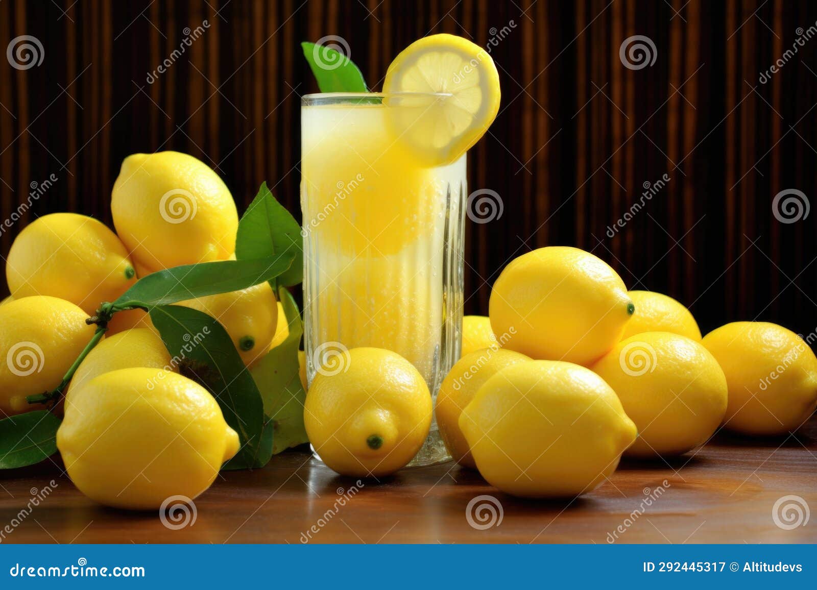 Squeezed Lemons Piled beside a Full, Vibrant Glass of Lemonade Stock ...