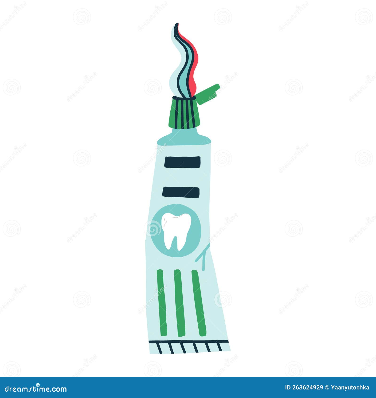Squeezed Out Toothpaste On White Vector Illustration | CartoonDealer ...