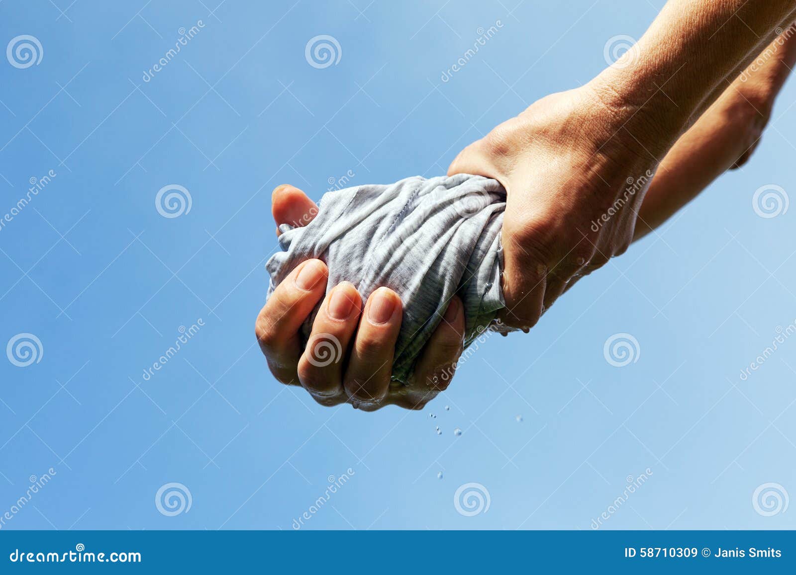 Squeezing of cloth. stock image. Image of object, wash - 58710309