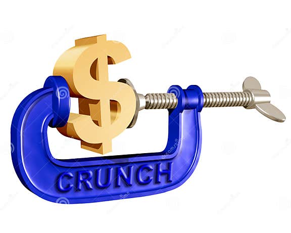 Squeezing the Dollar stock illustration. Illustration of inflation ...