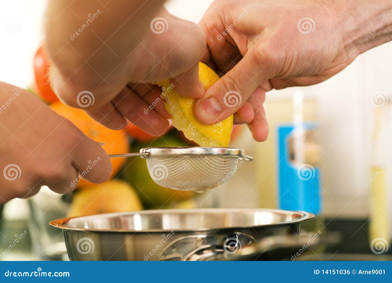 Squeezing a lemon stock photo. Image of prepare, citron - 14151036