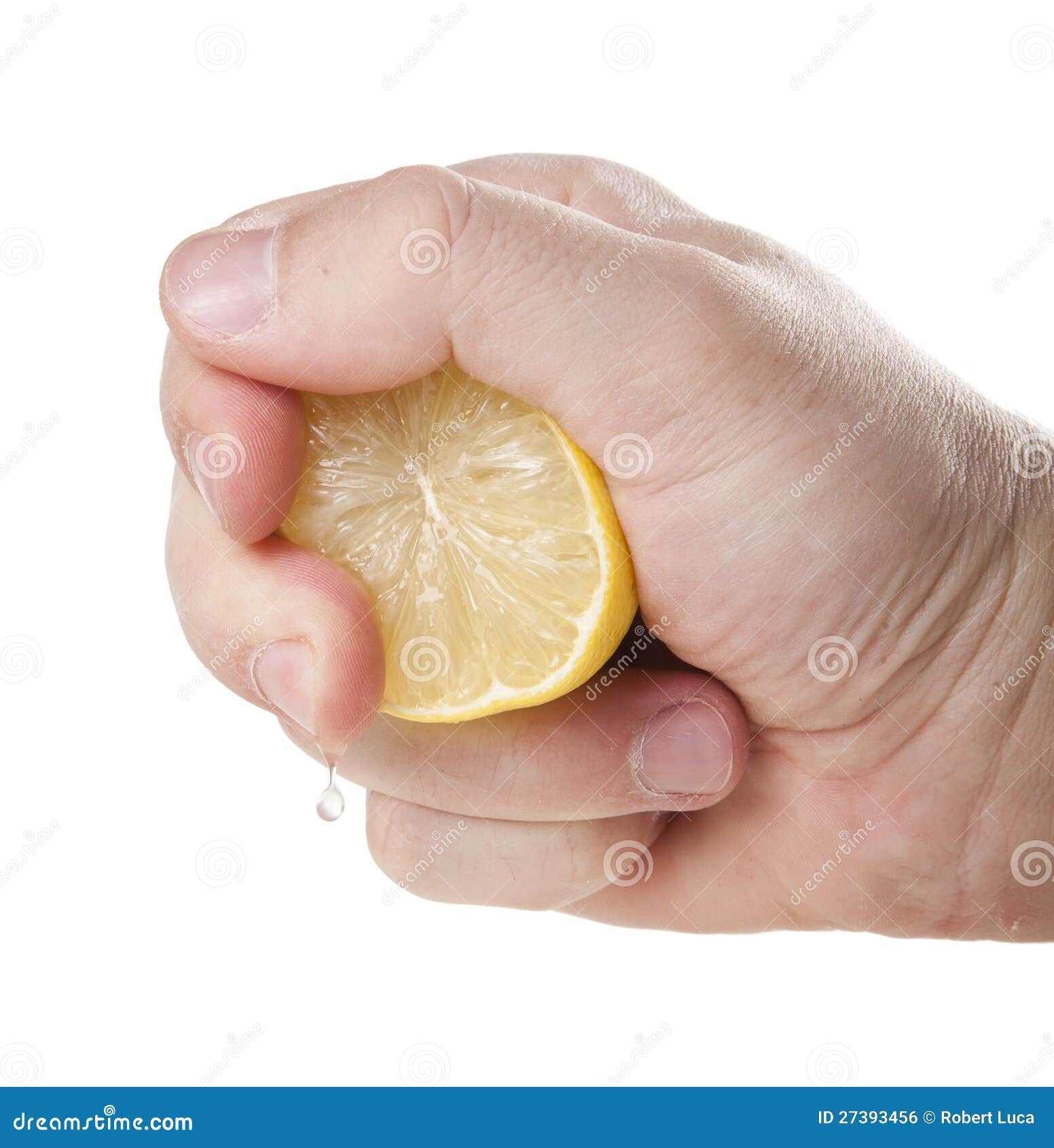 Squeezing Lemon in Hand and Drop Stock Photo - Image of finger ...