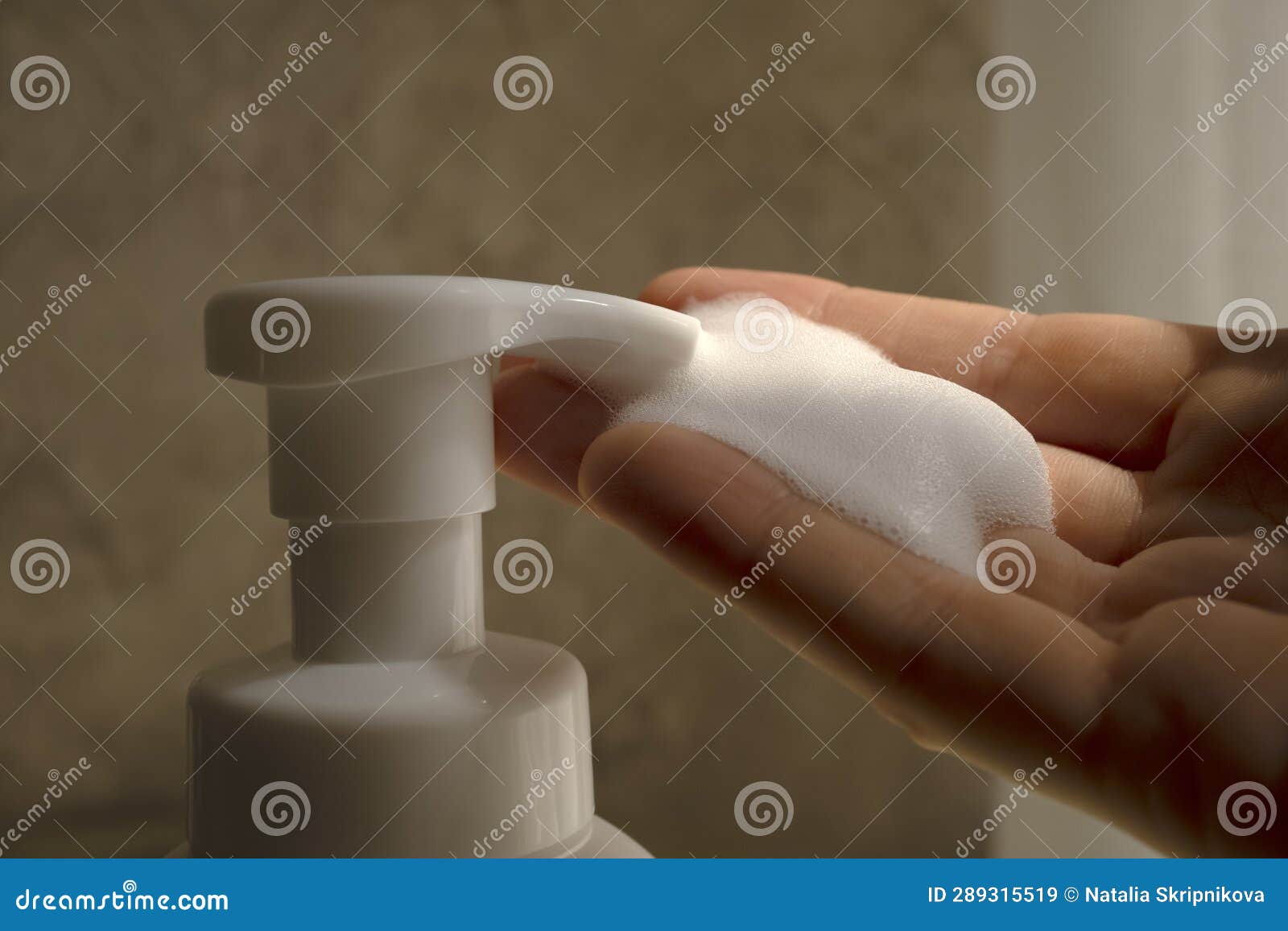Squeezing Liquid Soap into Palm Stock Image - Image of hand, closeup ...