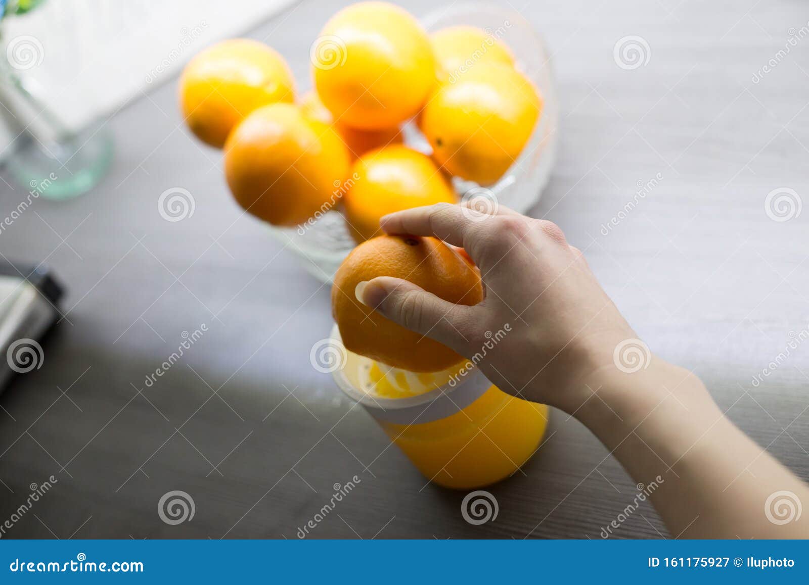 Squeezing Orange Juice by Hand Stock Image - Image of woman, glass ...