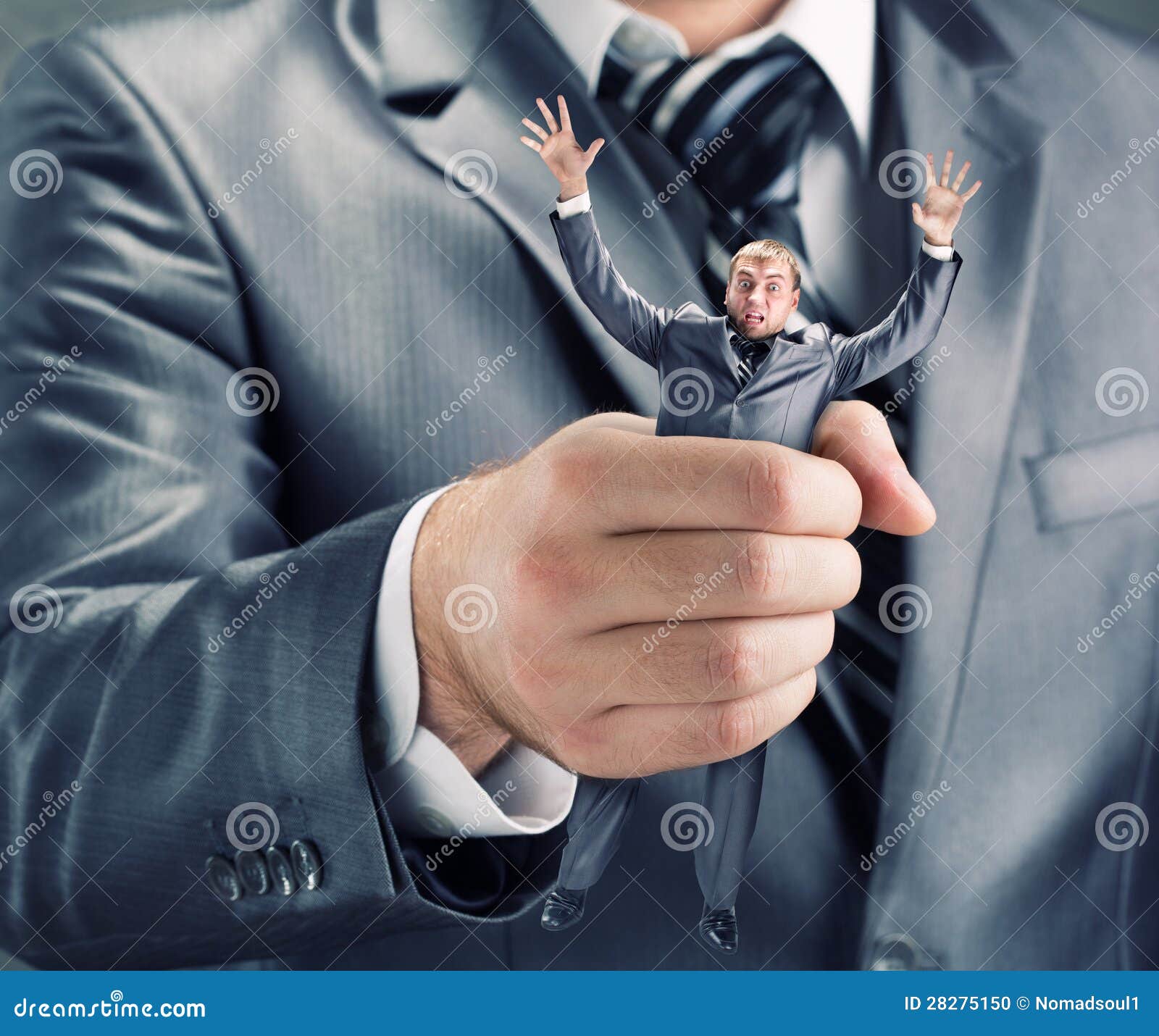Squeezing Small Businessman Stock Photo - Image of failure, small: 28275150