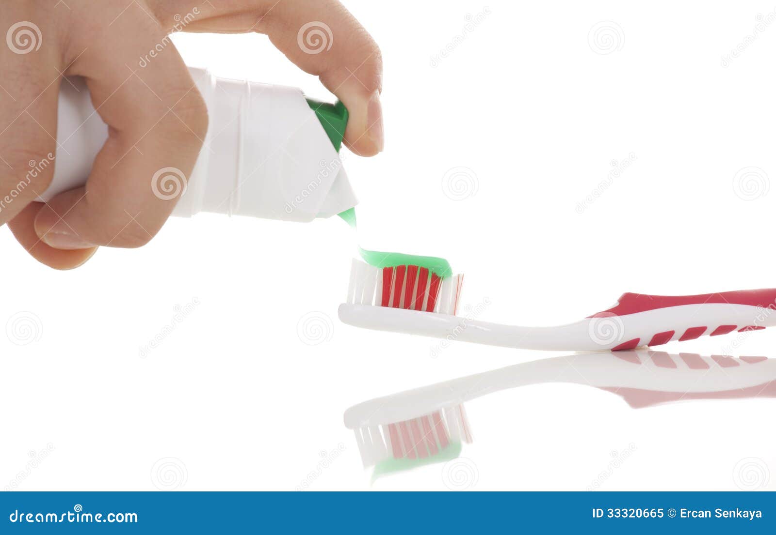Squeezing Toothpaste Onto Toothbrush Stock Image - Image of striped ...
