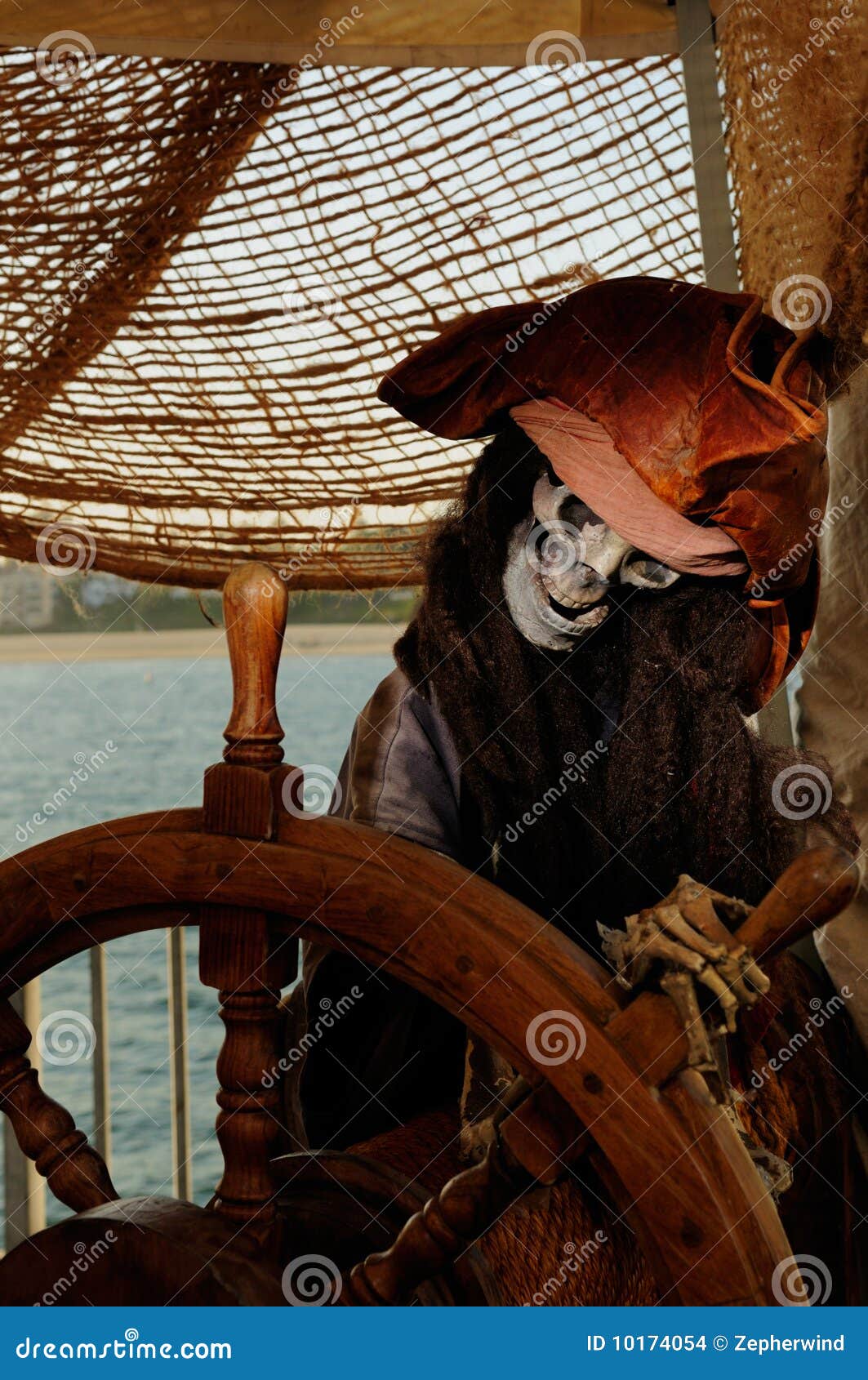 Squelette de pirate photo stock. Image du bleu, chapeau - 10174054