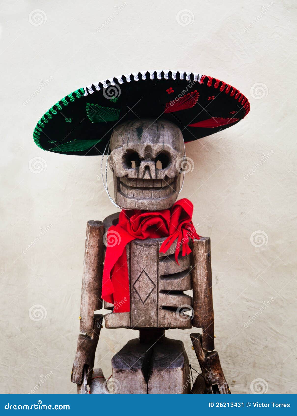 Squelette en bois mexicain image stock. Image du mort - 26213431