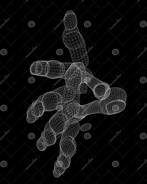 Squelette humain de main illustration stock. Illustration du rayon ...