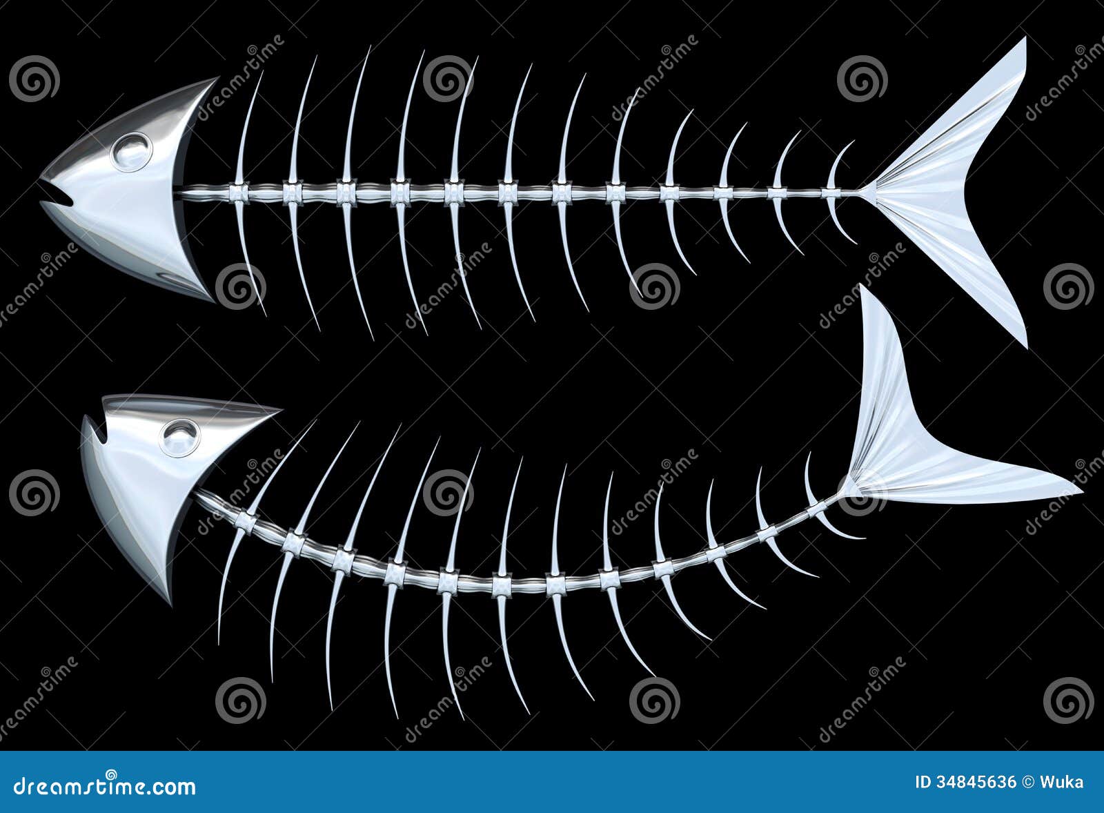 Squelette Métallique De Poissons Illustration Stock - Illustration du ...