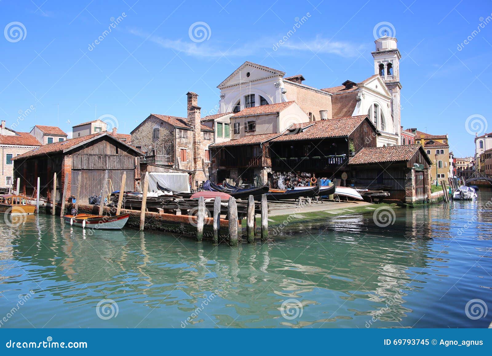 Squero of Venice Italy stock image. Image of canal, romantic - 69793745