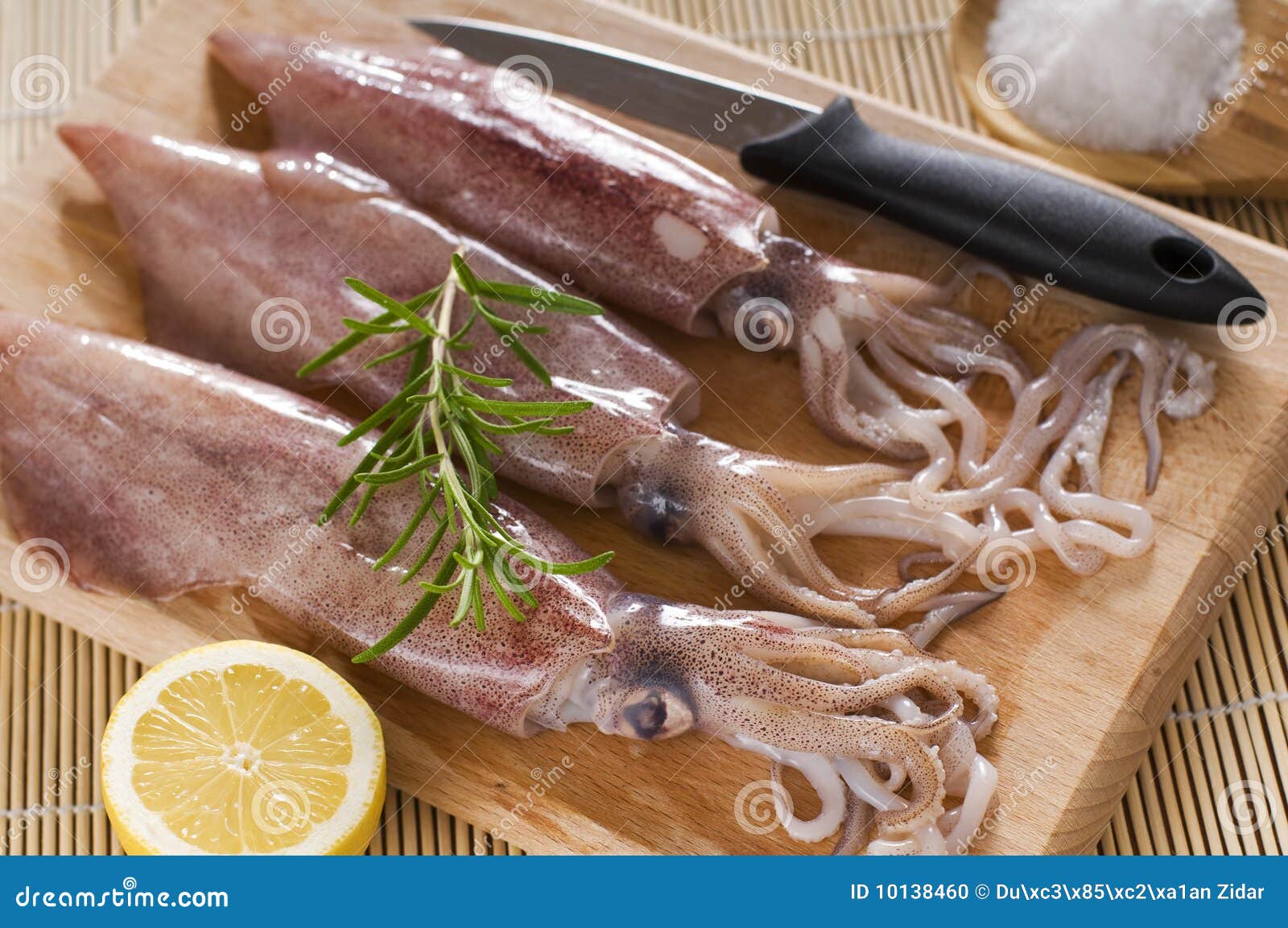 Squid stock photo. Image of lemon, fresh, meat, cooking - 10138460