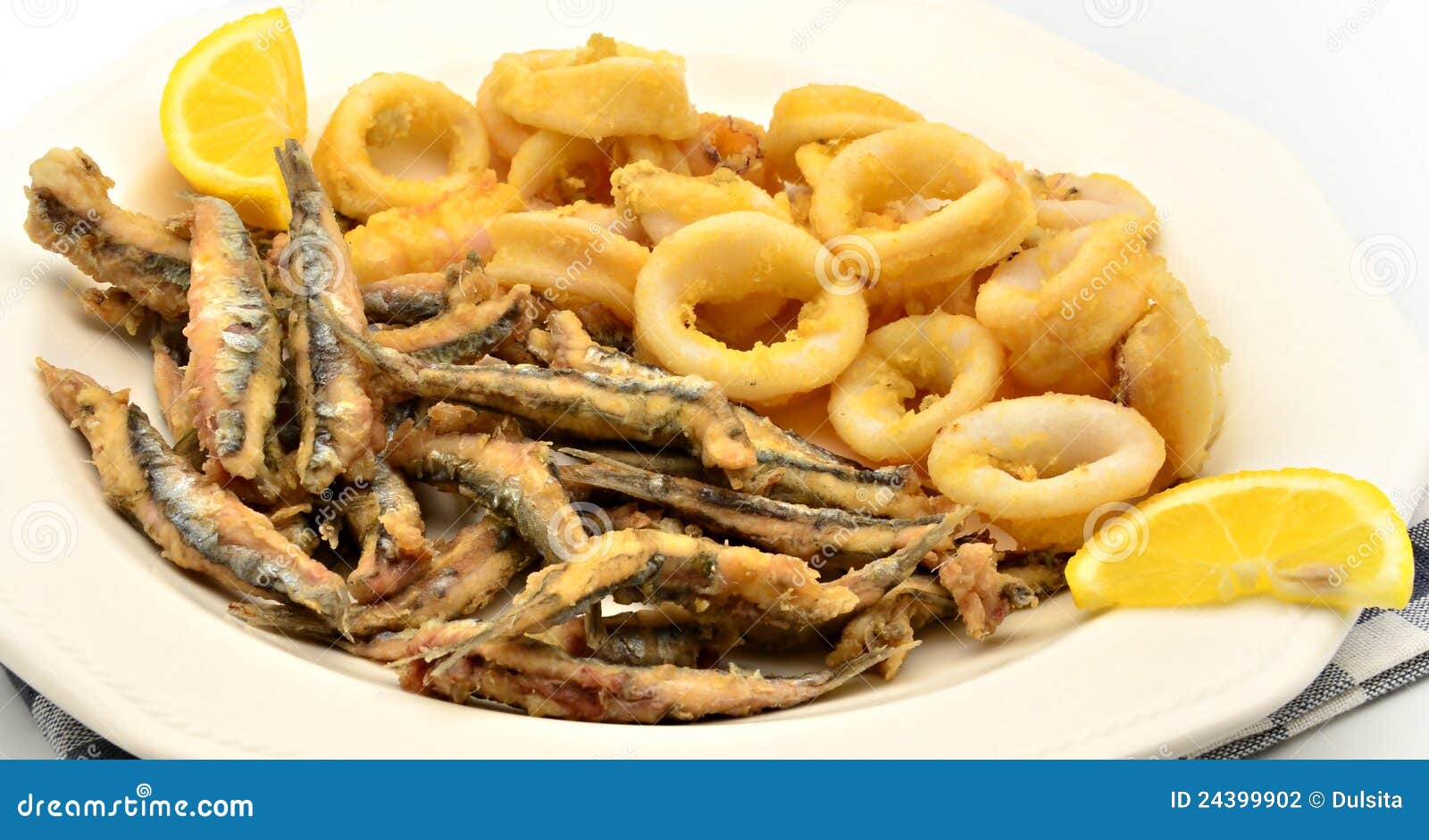 Ration Of Anchovies, Typical Spanish Fried Fish. Royalty-Free Stock ...