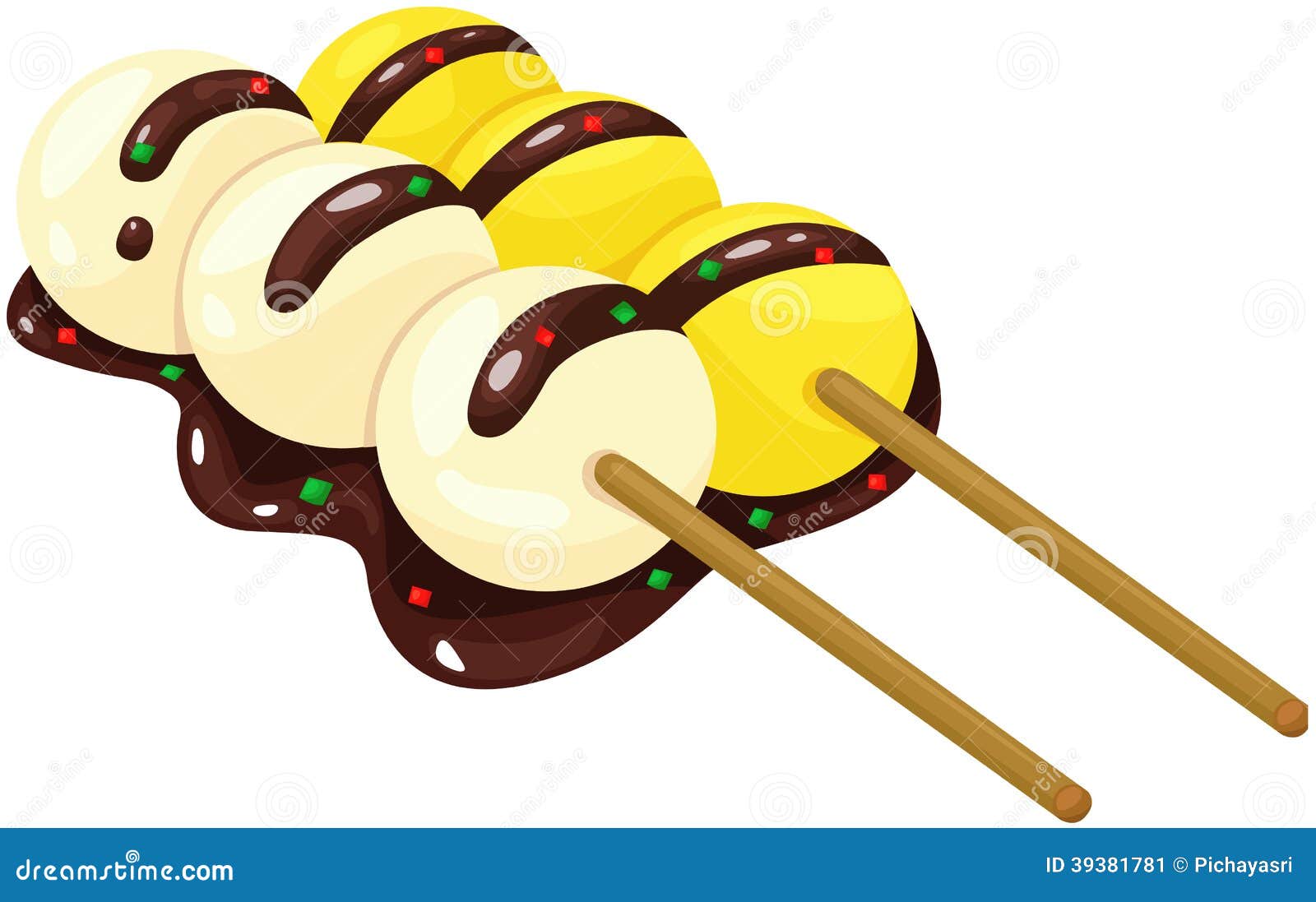 Squid ball stock vector. Illustration of drawing, asia - 39381781