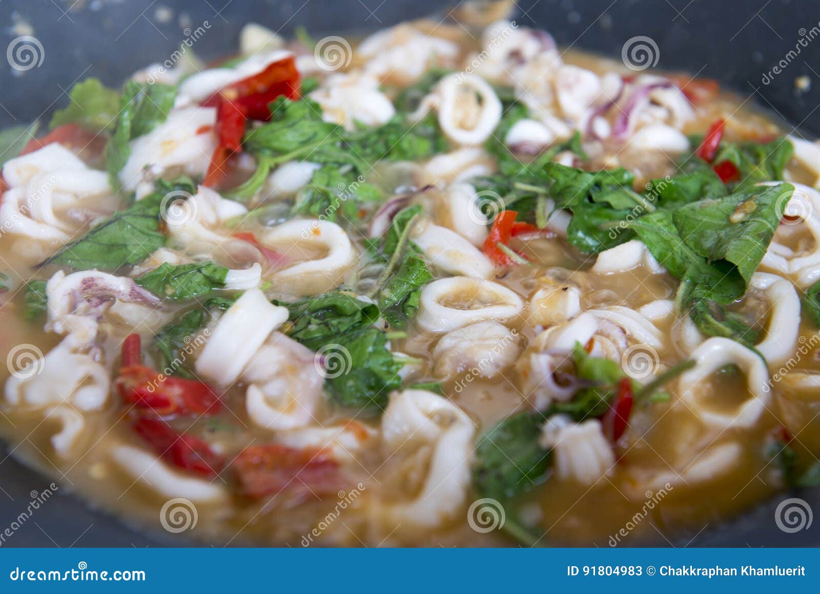 Squid stock image. Image of leaf, dinner, ingredients - 91804983