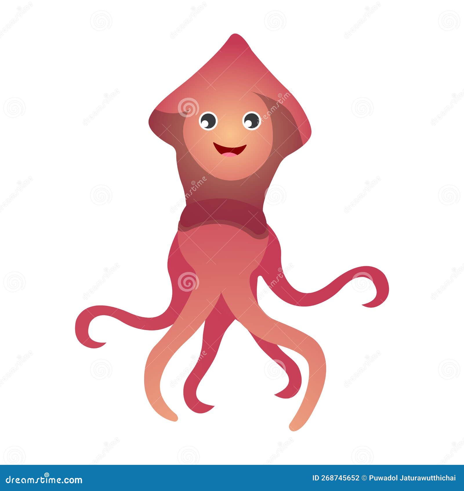 Squid Cartoon Character . Vector Stock Vector - Illustration of animal ...