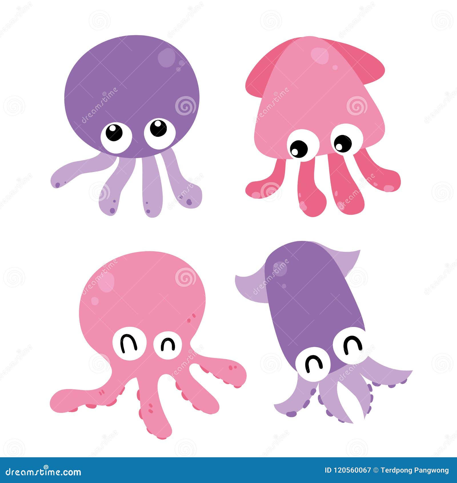 Squid Character Vector Design Stock Vector - Illustration of funny ...
