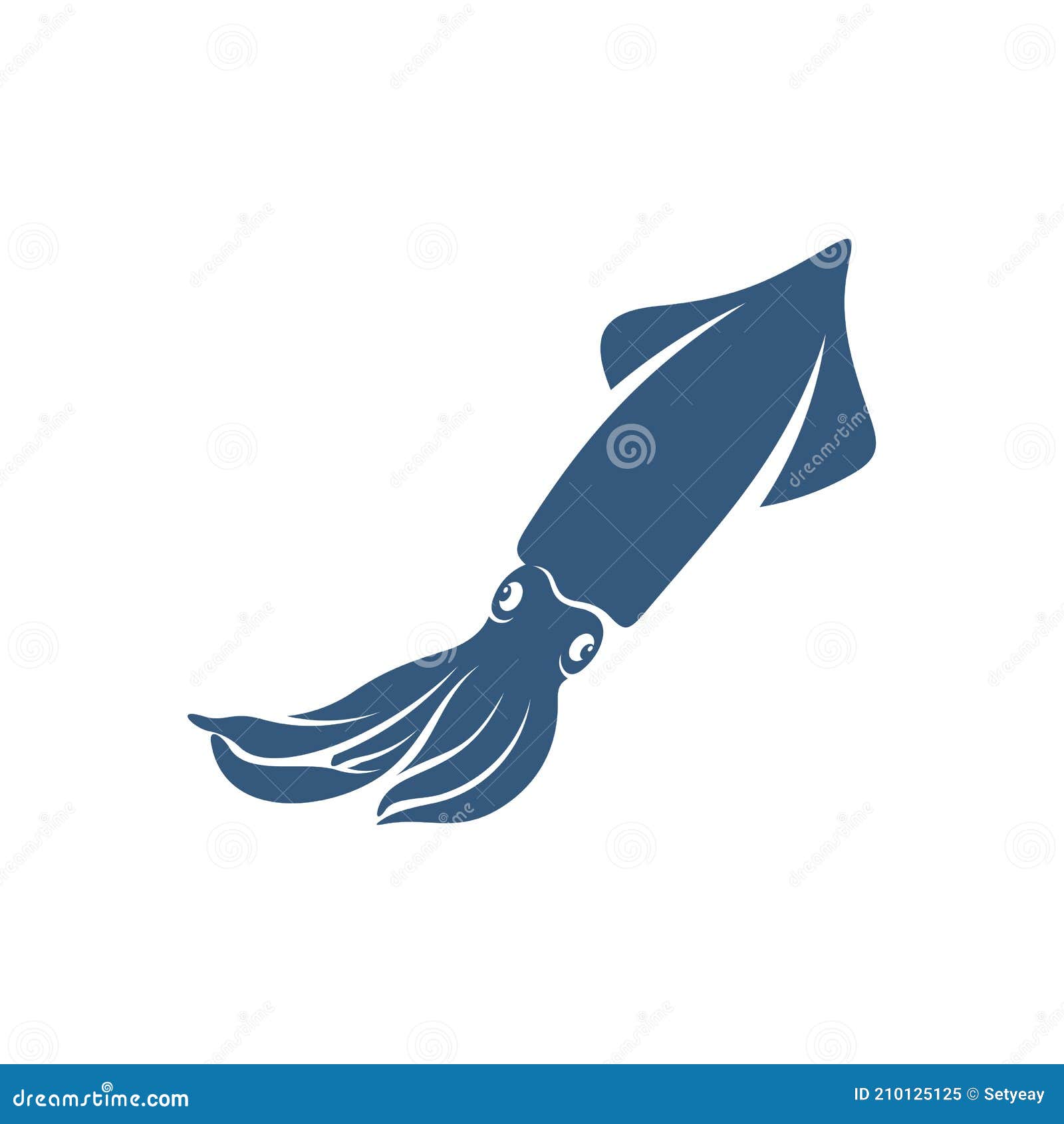 Squid Design Vector Illustration, Creative Squid Logo Template, Icon ...