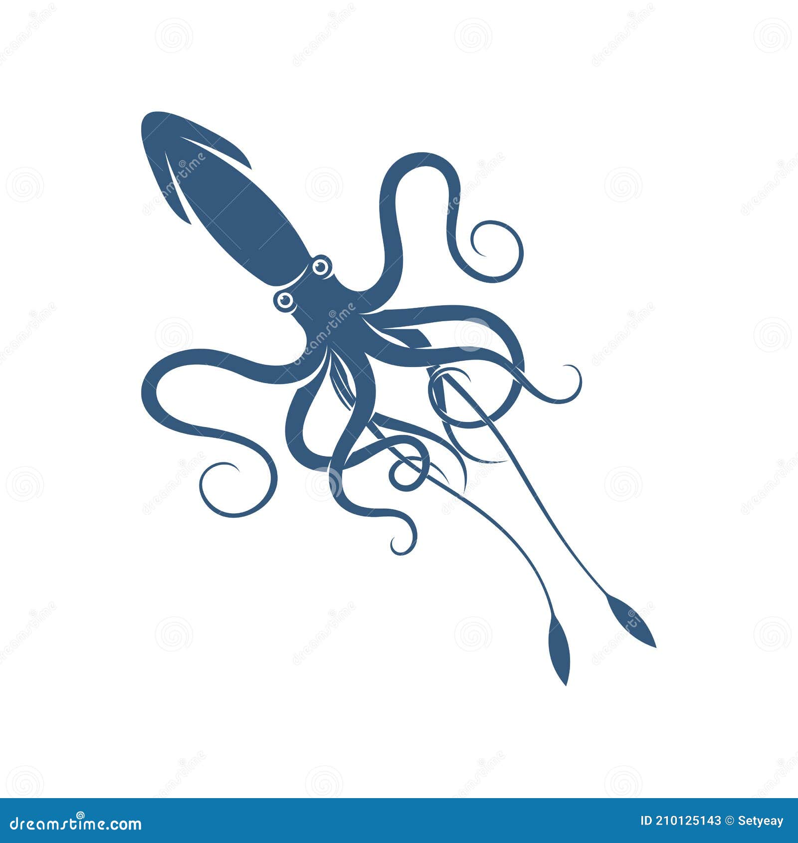Squid Design Vector Illustration, Creative Squid Logo Template, Icon ...