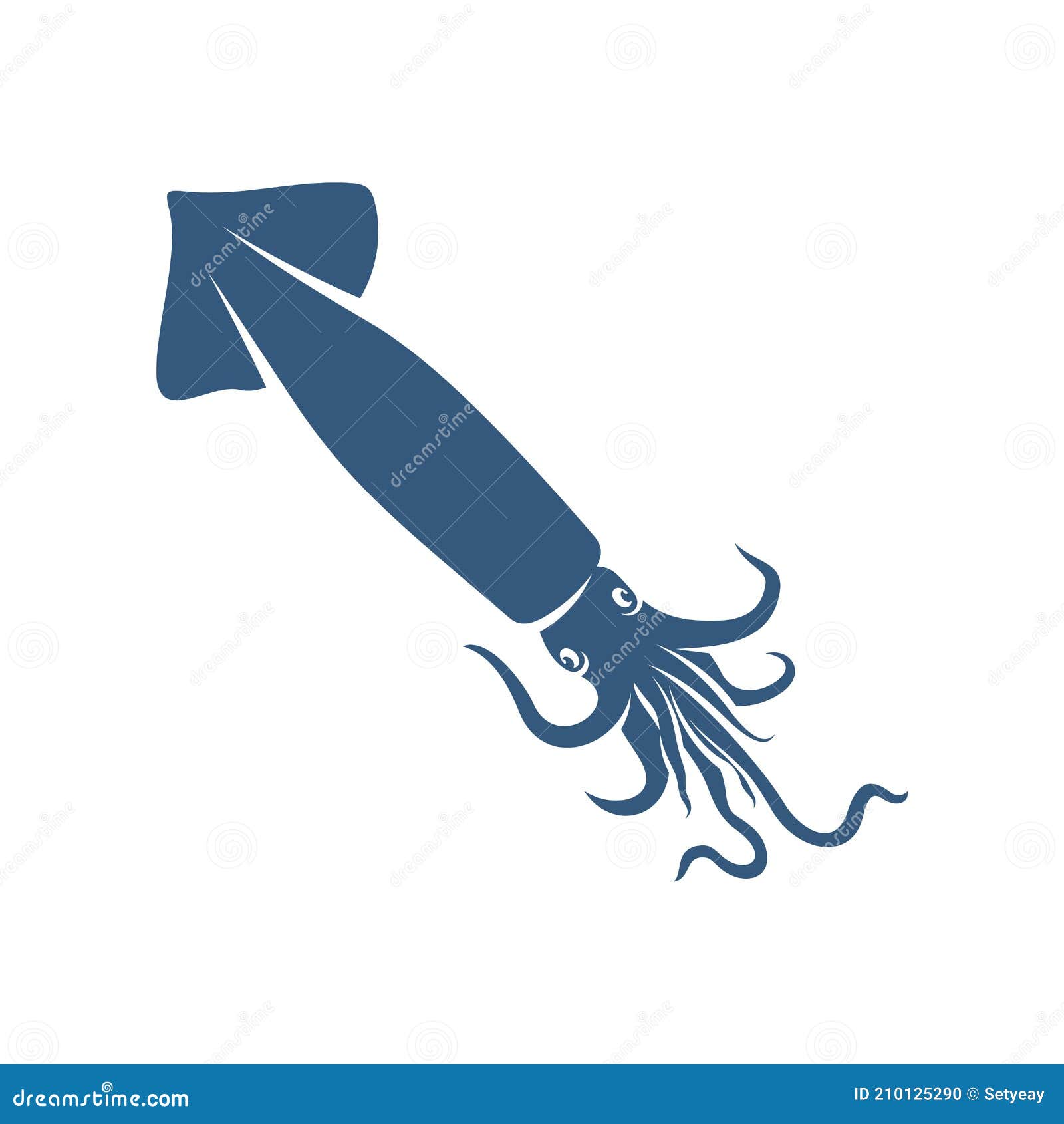 Squid Design Vector Illustration, Creative Squid Logo Template, Icon ...