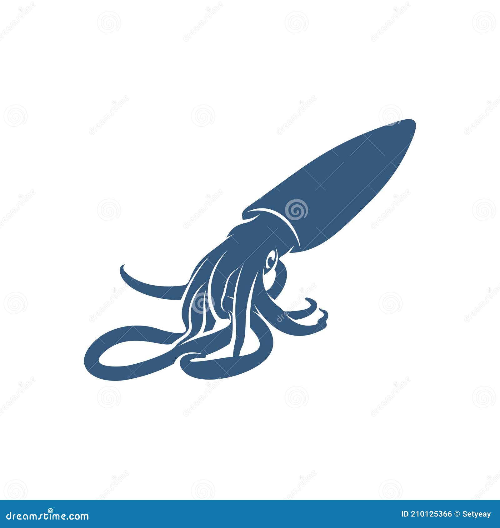 Squid Design Vector Illustration, Creative Squid Logo Template, Icon ...