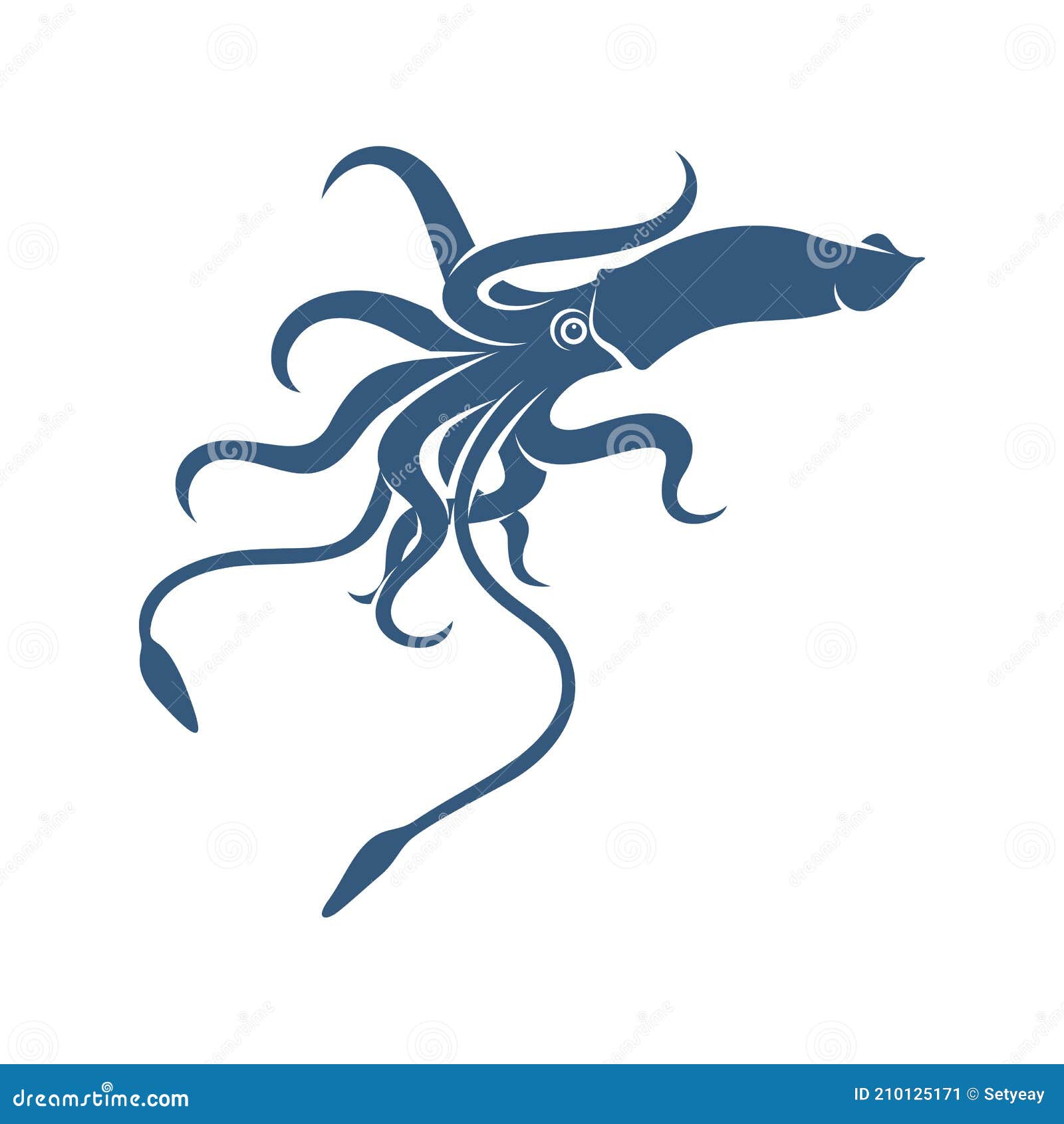Squid Design Vector Illustration, Creative Squid Logo Template, Icon ...