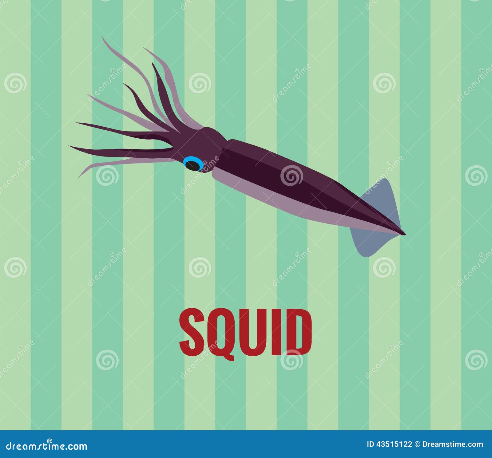 Squid Drawing Green Background Stock Illustrations – 174 Squid Drawing ...
