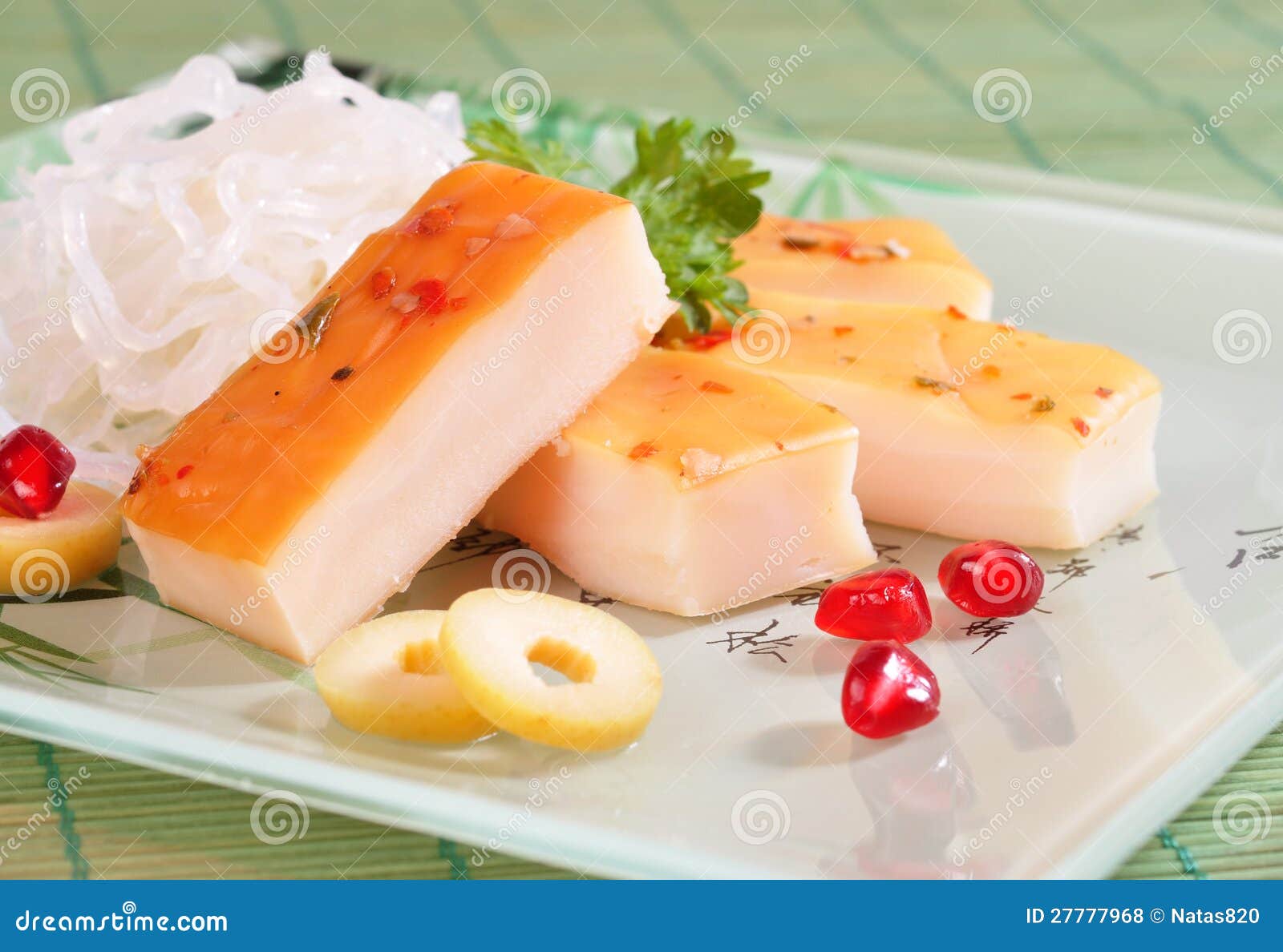 Squid fillet. stock photo. Image of serving, slice, pomegranates - 27777968