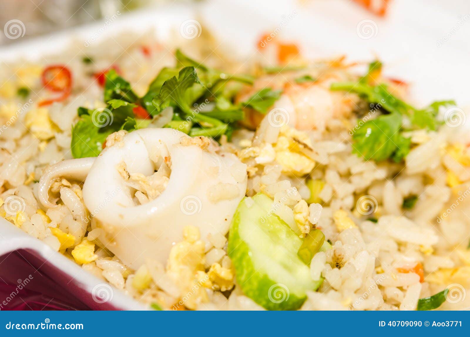 Squid fried rice stock photo. Image of white, peruvian - 40709090