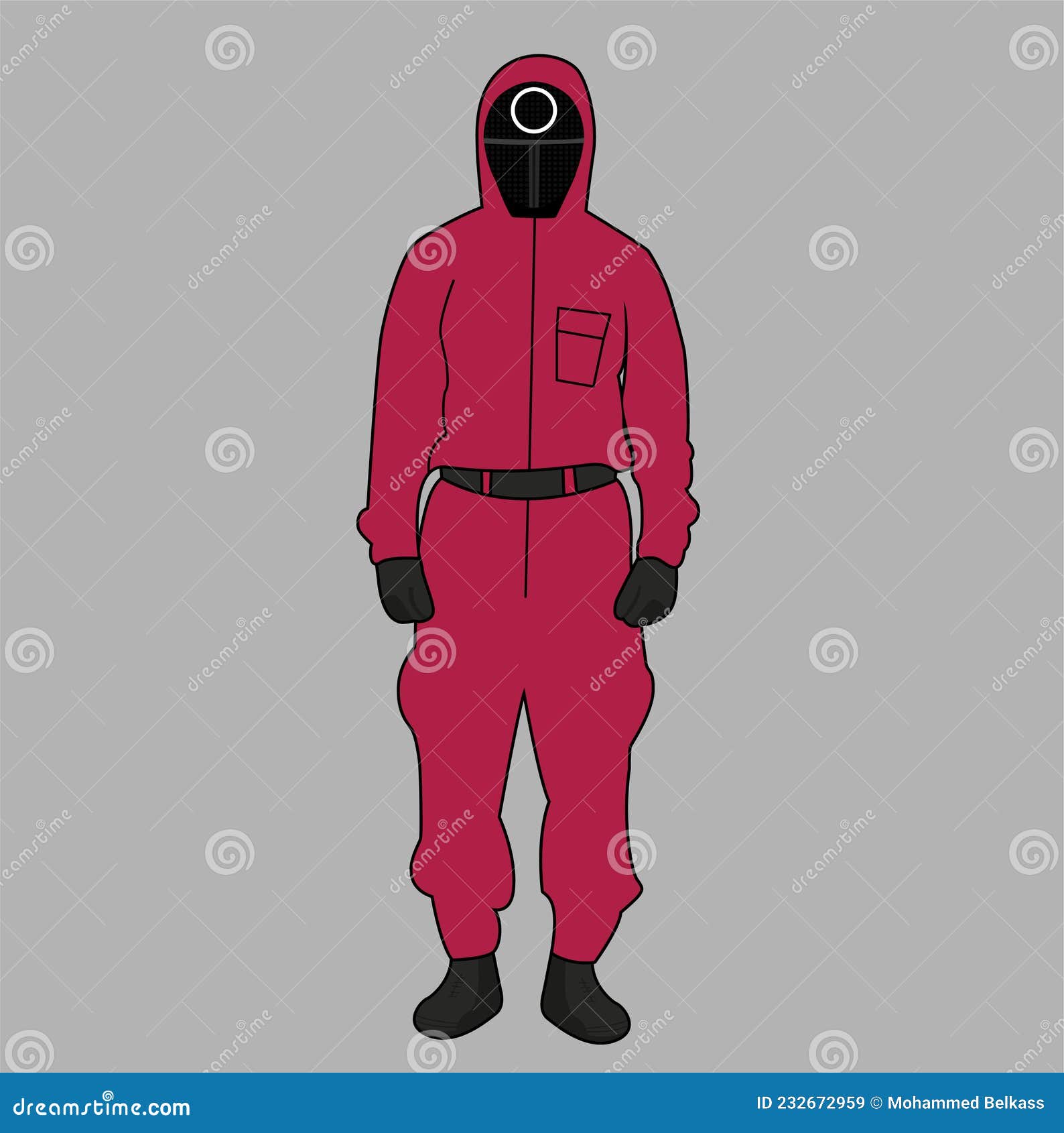 Squid Game Design Clothes Soldier Suit Pink Circle Shape Editorial ...