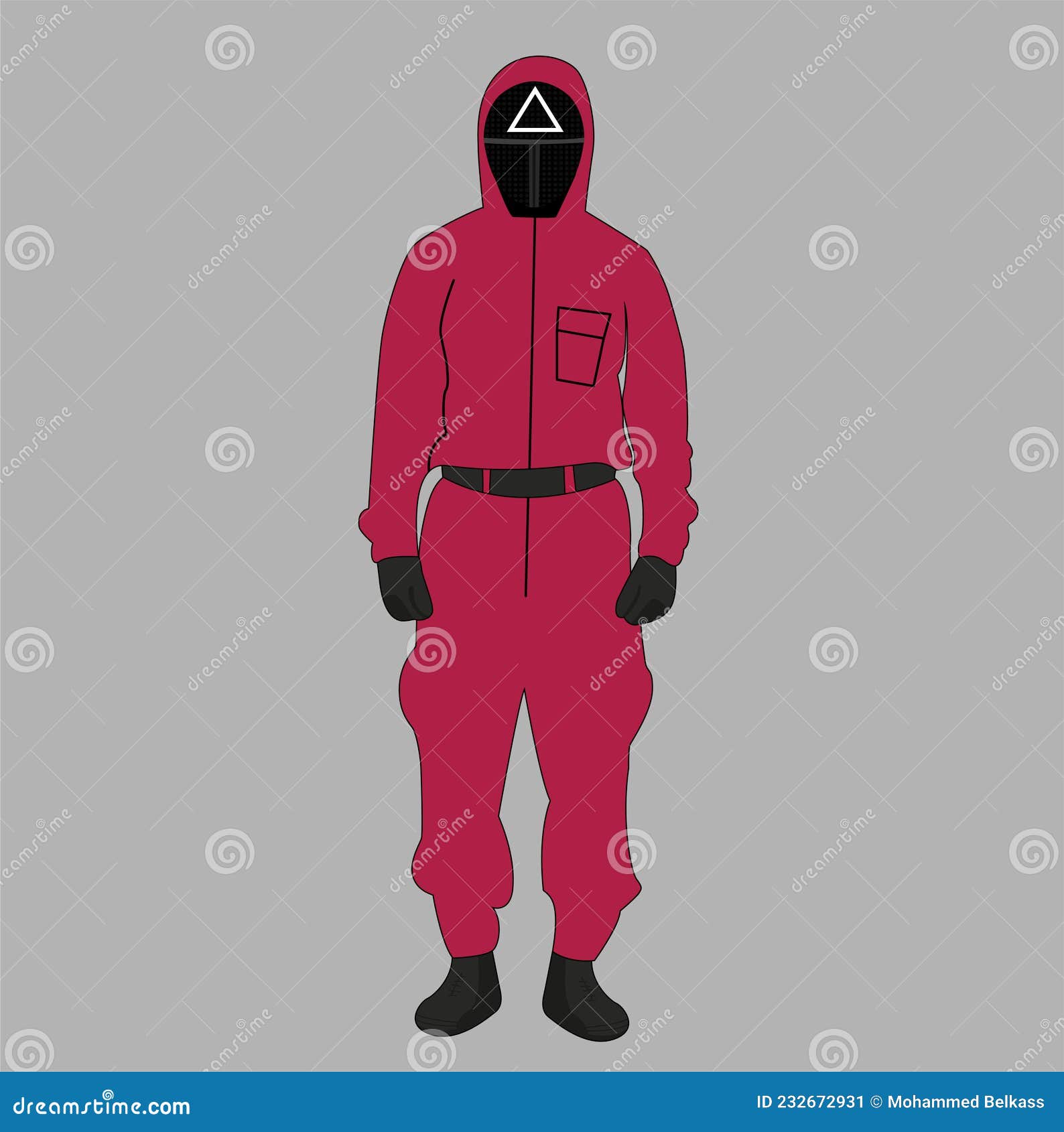 Squid Game Design Clothes Soldier Suit Pink Triangle Shape Editorial ...