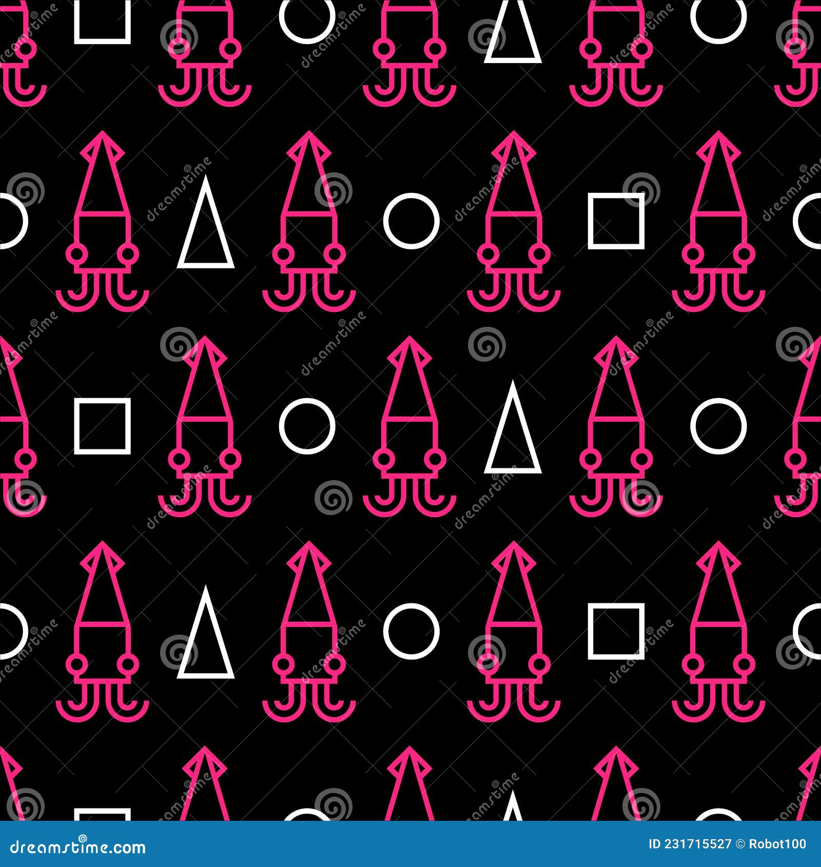 Squid Pattern Seamless Concept Version. Background Squids Stock Vector ...