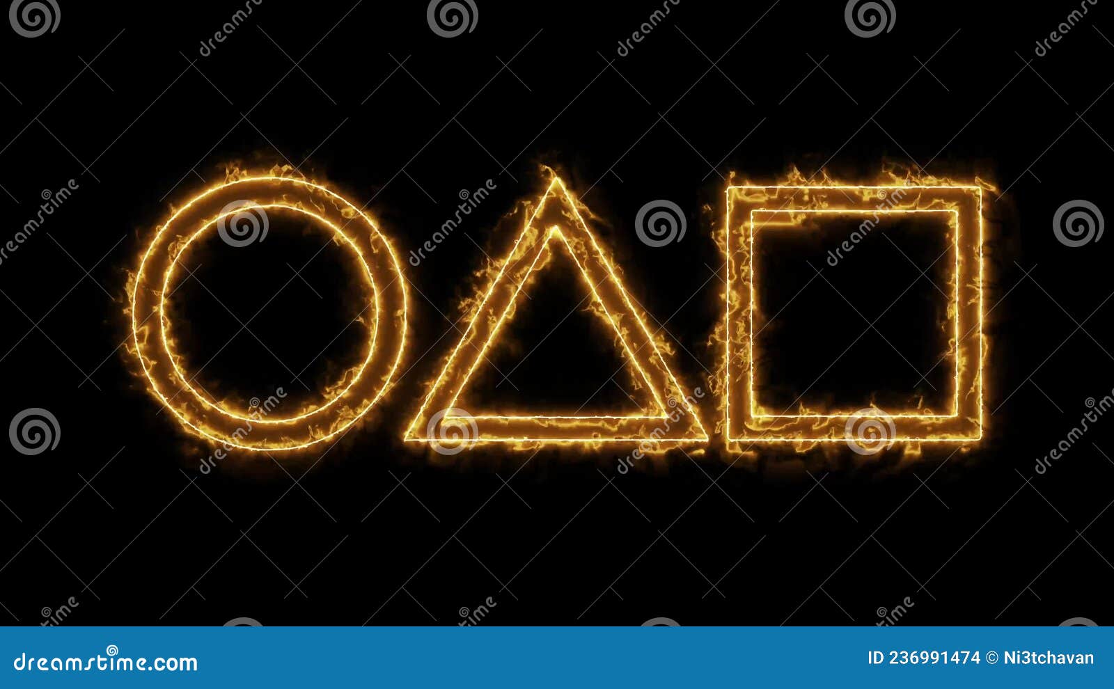 SQUID GAME Symbol Animation. Glowing Neon on a Black Background Stock ...