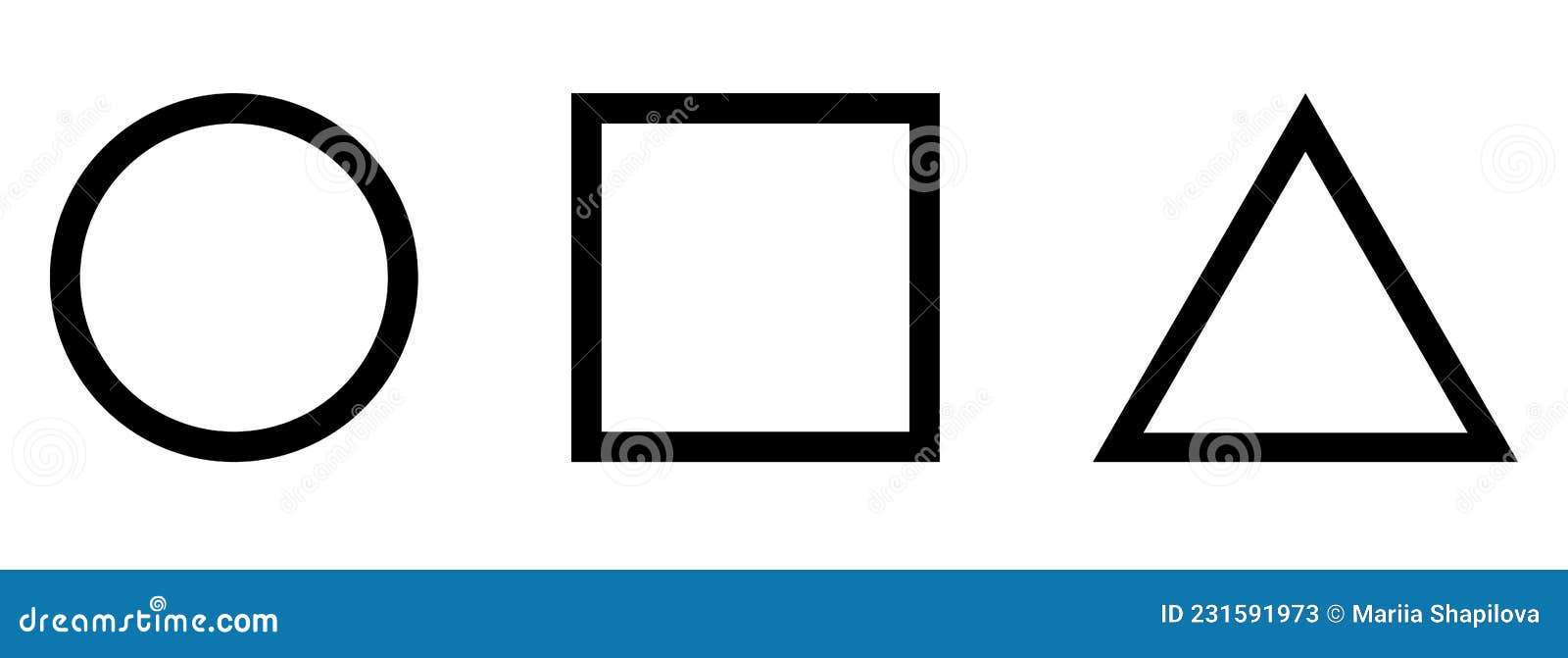 Squid Game Symbols. Round, Square, Triangle Stock Vector - Illustration ...