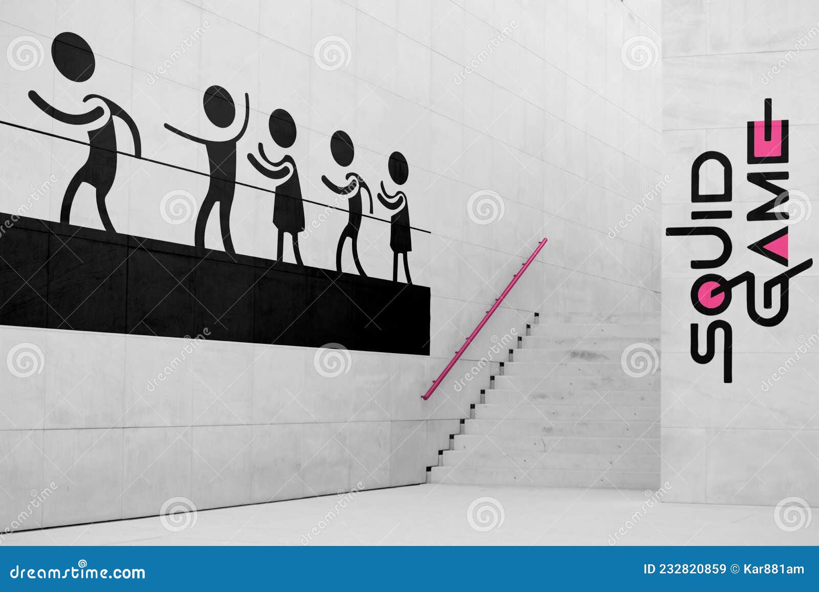 Squid Game Wallpapers with Figure on the Wall Editorial Stock Image ...