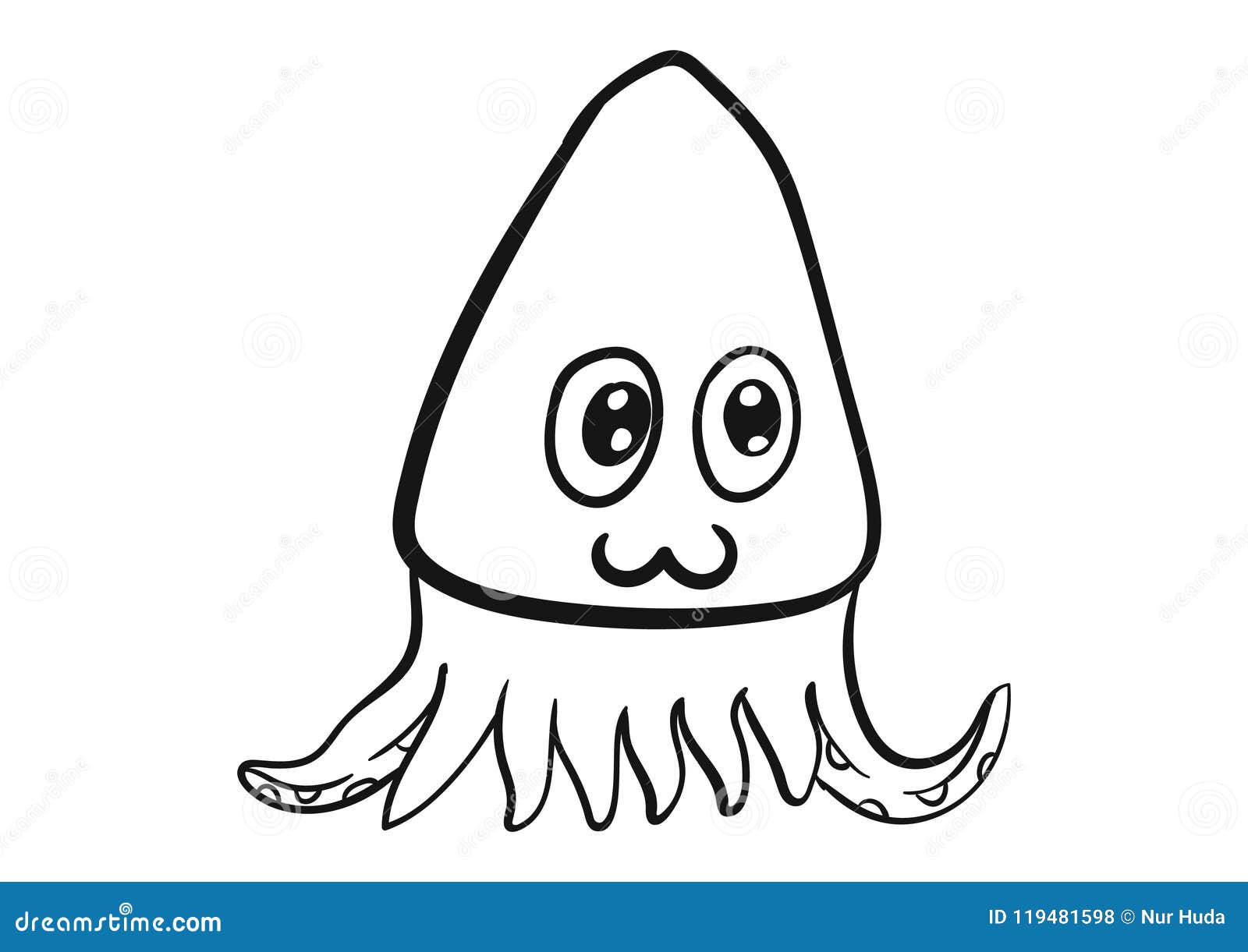 Squid Hand Drawing in a Simple Style Doodle Vector Icon Stock Vector ...